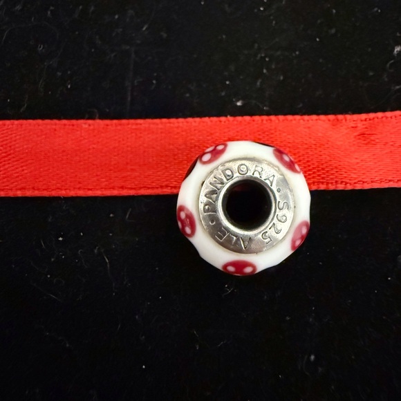 Pandora | Jewelry | Pandora Red And White Polka Dot Charm | Poshmark